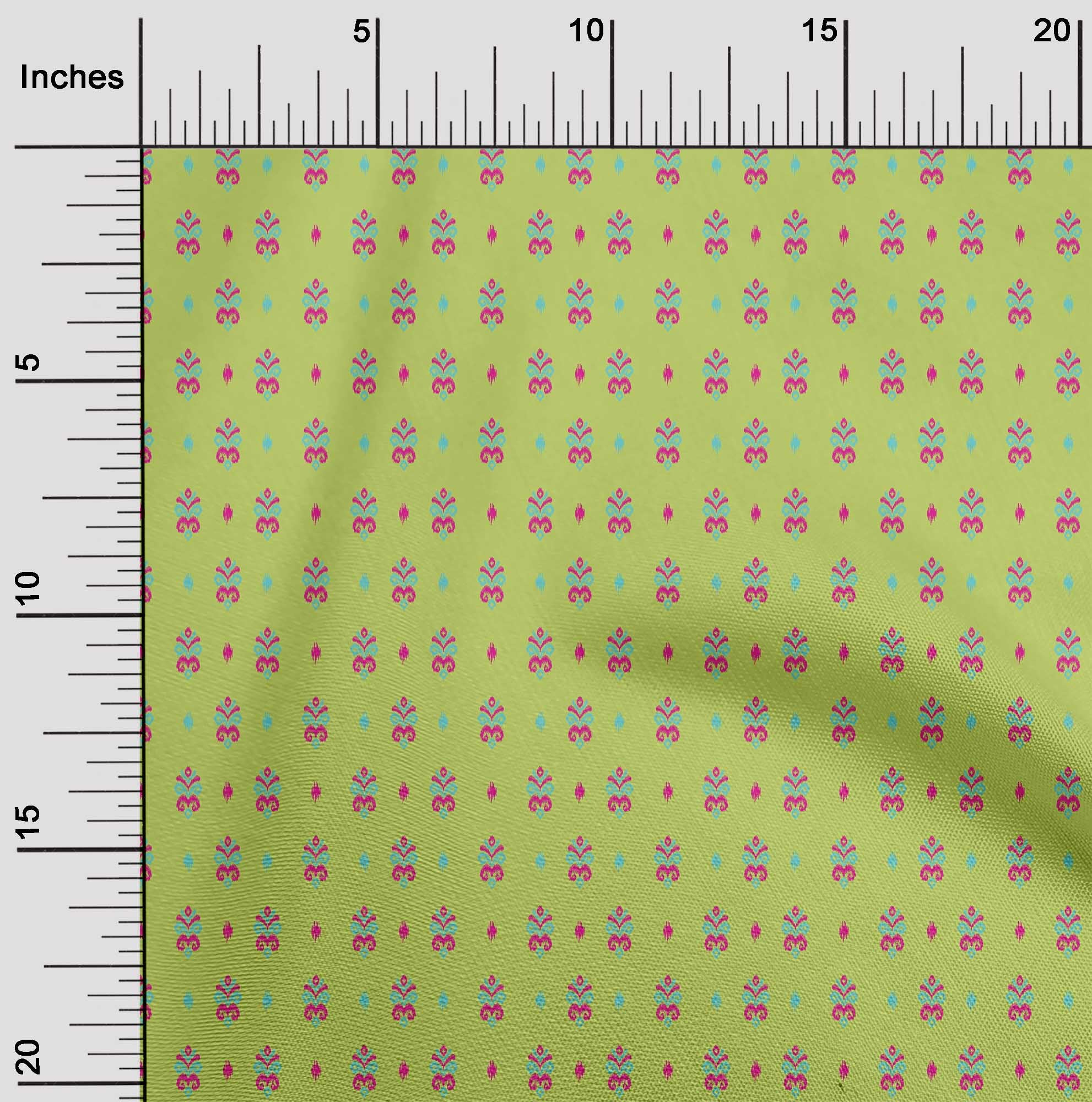 oneOone Cotton Poplin Fabric Small Motif Ikat Print Fabric By Yard 42 ...