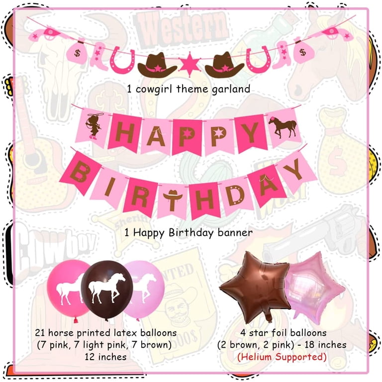 Hay Bale 12 Pieces Western Themed Party Balloons Horse Balloons Cowgirl ...