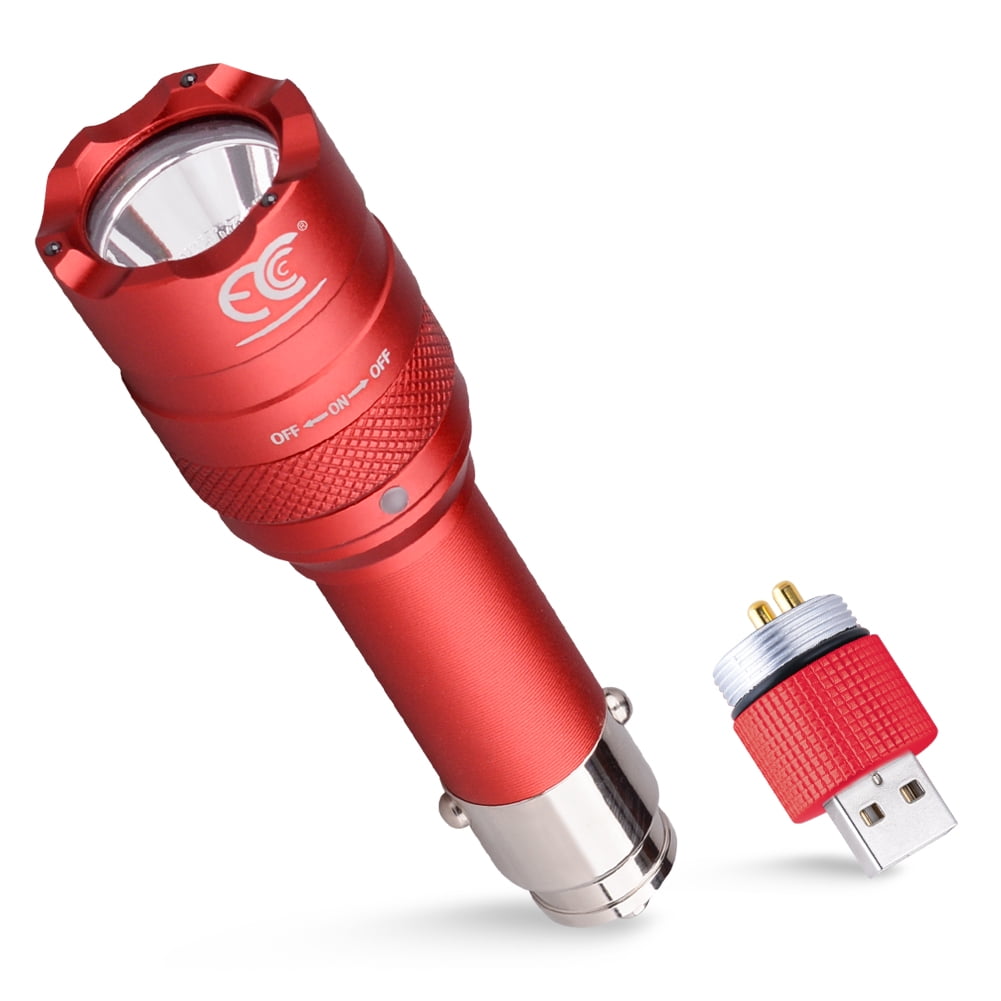 MCCC Small LED Flashlight Rechargeable with 12V Cigarette Lighter ...