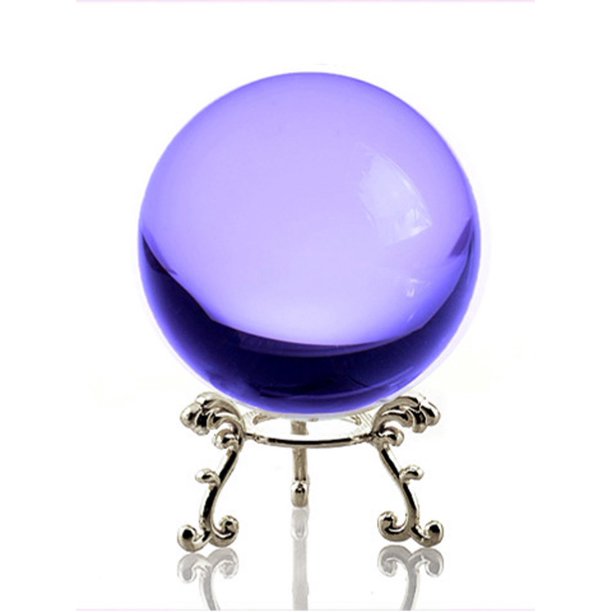 Amlong Crystal Purple Crystal Ball 60mm (2.3 in.) with Silver Flower ...
