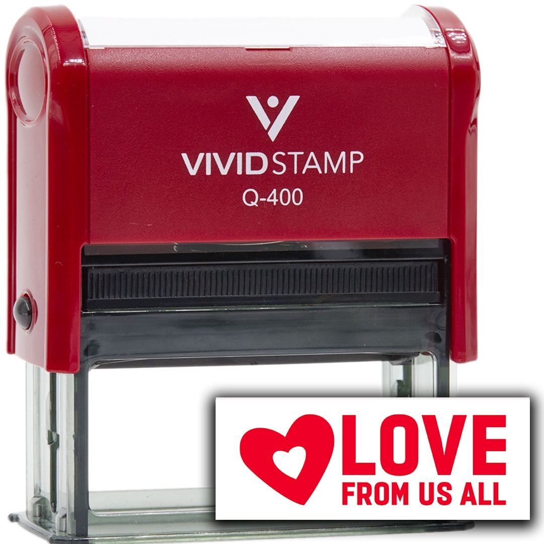 Vivid Stamp Love From Us All Self Inking Rubber Stamp (Red Ink) - Q-400 ...