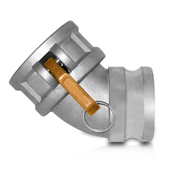 Gloxco Aluminum Type DA Cam and Groove Hose Fitting, 45 Degree Elbow, 2 ...