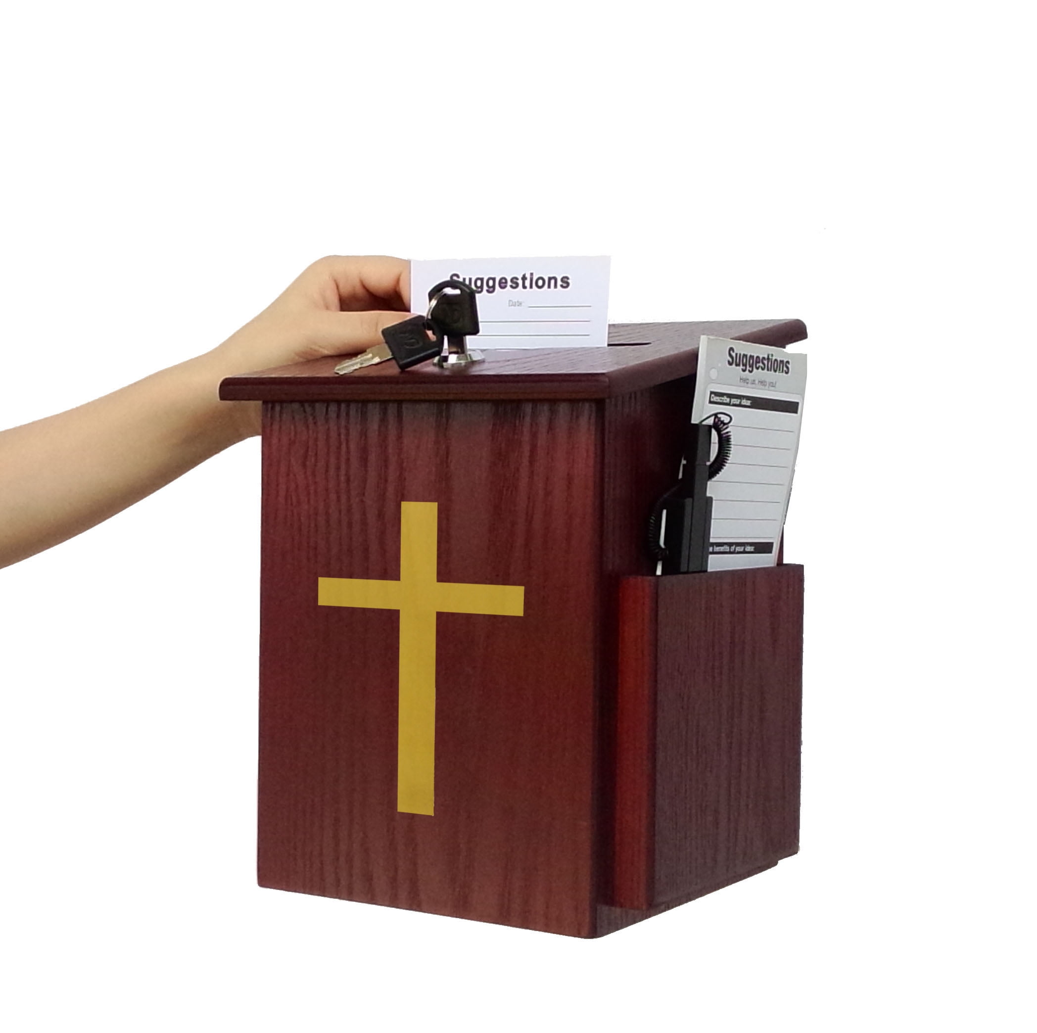 Buy Wood Church Collection Fundraising Box Donation Charity Box with ...