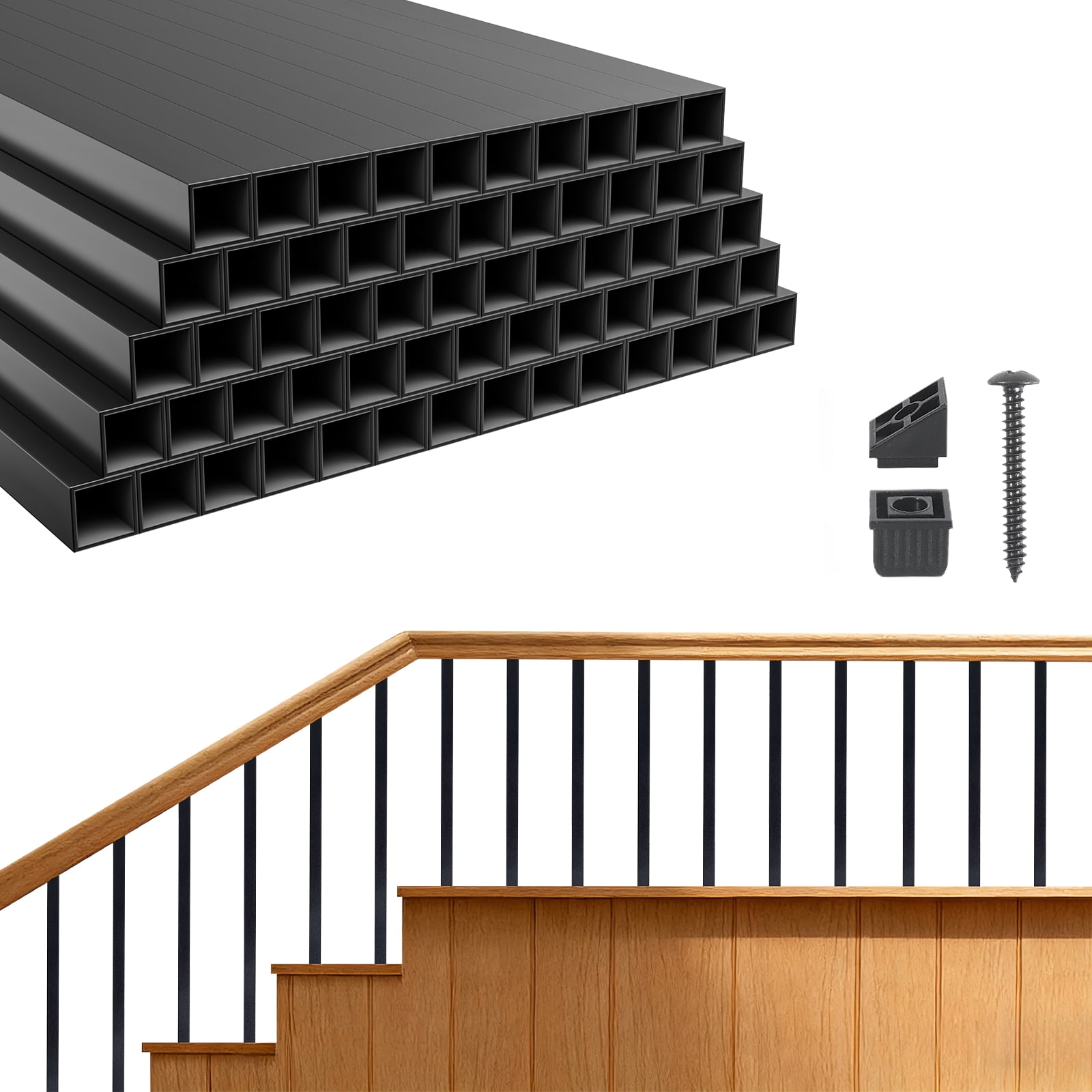 VEVOR 125 Pack Deck Balusters, 3/4 in Square x 26 in Long Aluminum ...