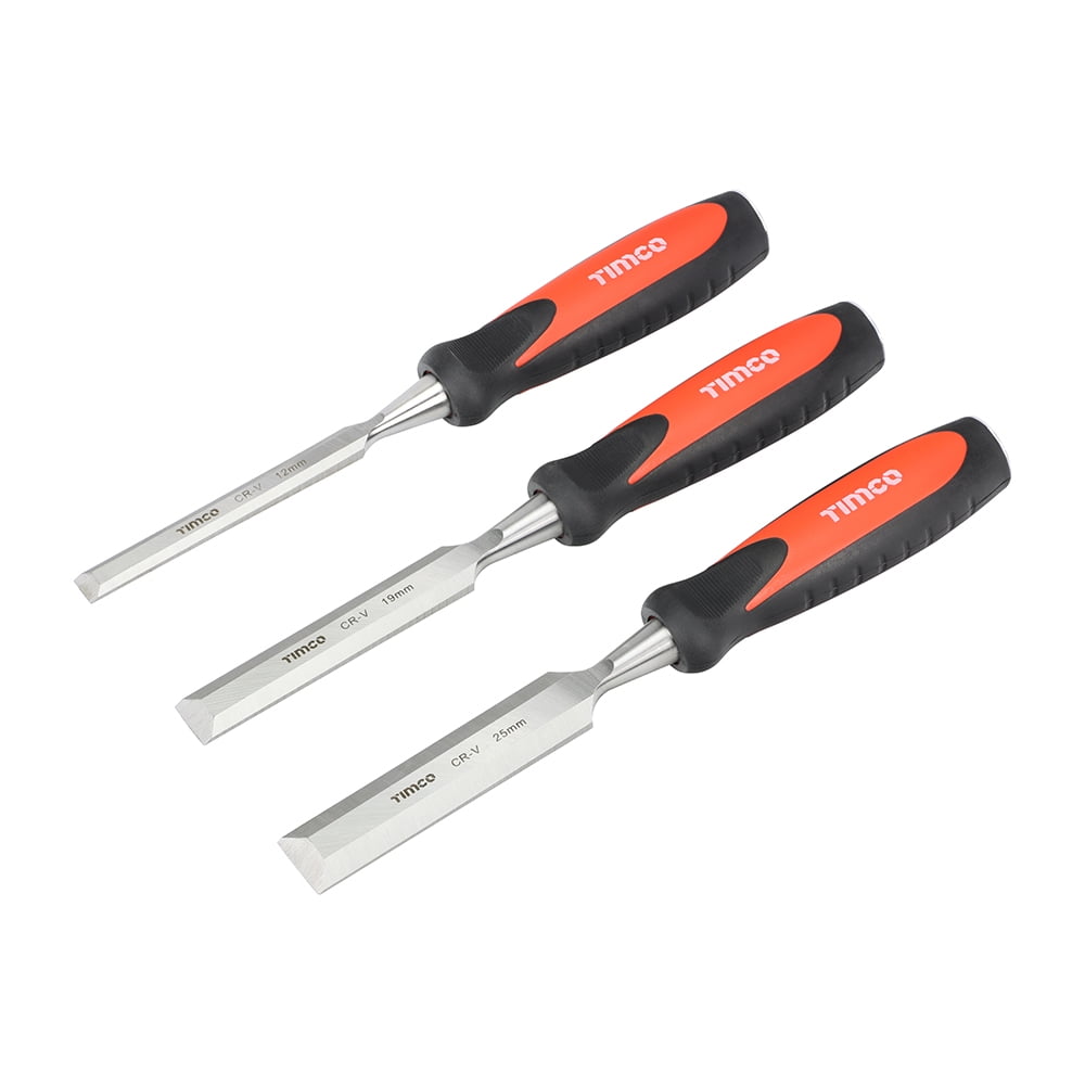 Timco - Bevel Edge Wood Chisel Set (Size 3pcs - 3 Pieces) - Walmart.com