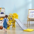 2 in 1 Toddler Slide with Basketball Hoop for Indoor Play, Yellow ...