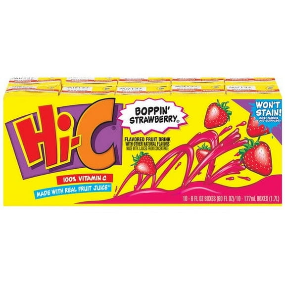 Hi-C Flashin Fruit Punch Juice with Vitamin C, Real Fruit Juice, 6 fl ...