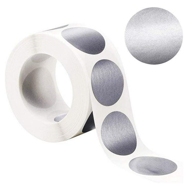 300 PCS 1 Inch Scratch Off Sticker Round Labels Sliver Labels Scratch ...