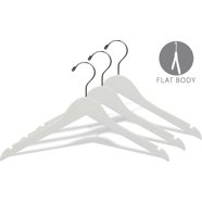 International Hanger Wooden Bottom Hanger w/Clips, White Finish with ...