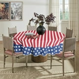 Smile Patriotic Tablecloth, 70 Inch Round American Flag Cover for ...