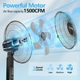 16" Pedestal Fan with Remote, 3-Speed Height Adjustment Standing Fan ...
