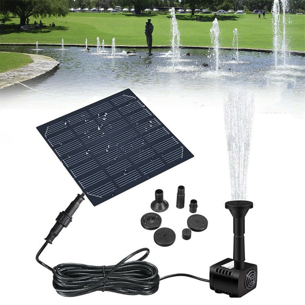 Solar Powered Water Fountain Pool Pond Water Sprinkler Sprayer with ...