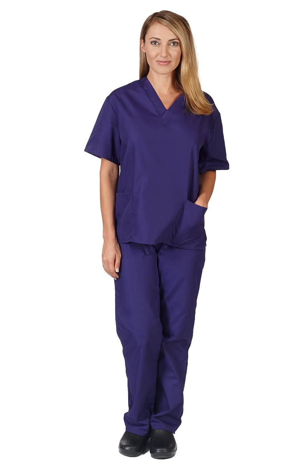 ACTIVE UNIFORMS Women Scrub Set Medical Scrub Top and Pants (Purple ...
