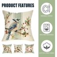 Bird Floral Decorative Throw Pillow Covers 18 x 18 Set of 4, Blue Jay ...