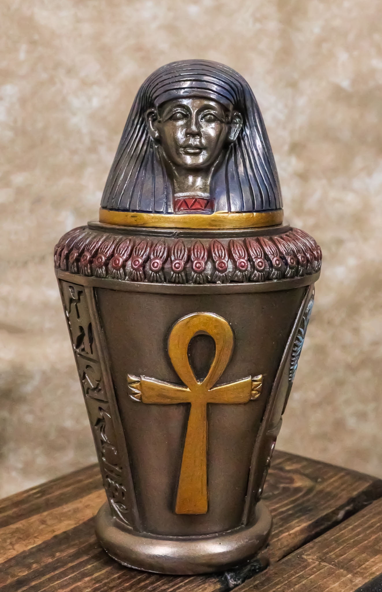 Ebros Egyptian Gods and Deities Imsety Human Mummy Canopic Jar Statue 5 ...