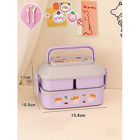 Kawaii Portable Lunch Box For Girls School Kids Plastic Picnic Bento ...