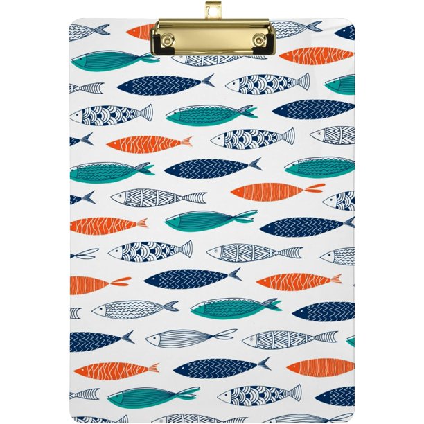 FMSHPON Tropical Cartoon Fish Clipboard Hardboard Wood Nursing Clip ...