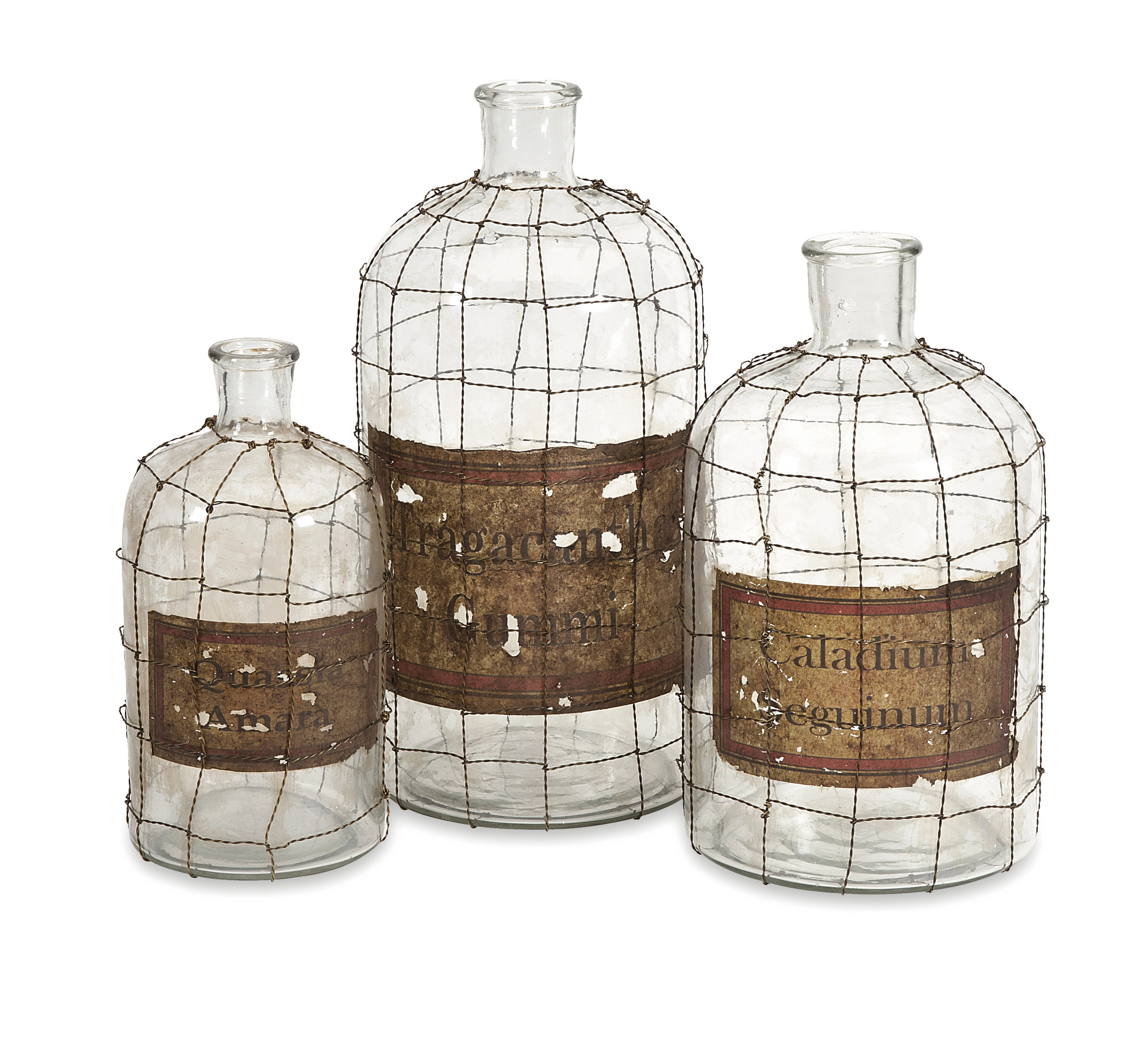 Dimora Wire Caged Bottles - Set of 3 - Walmart.com