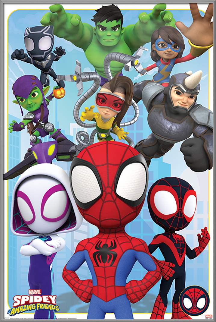 Spidey And His Amazing Friends - Framed Marvel Poster (Spider-Man ...