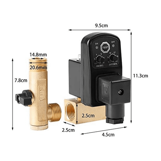 G1/2 DN15 230V Automatic Timed Water Tank Electronic Timed Drain Valve ...