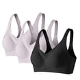 Bxsruta Seamless Wirefree Comfort Bra 3 Pack Women T Shirt Bra Pullover ...