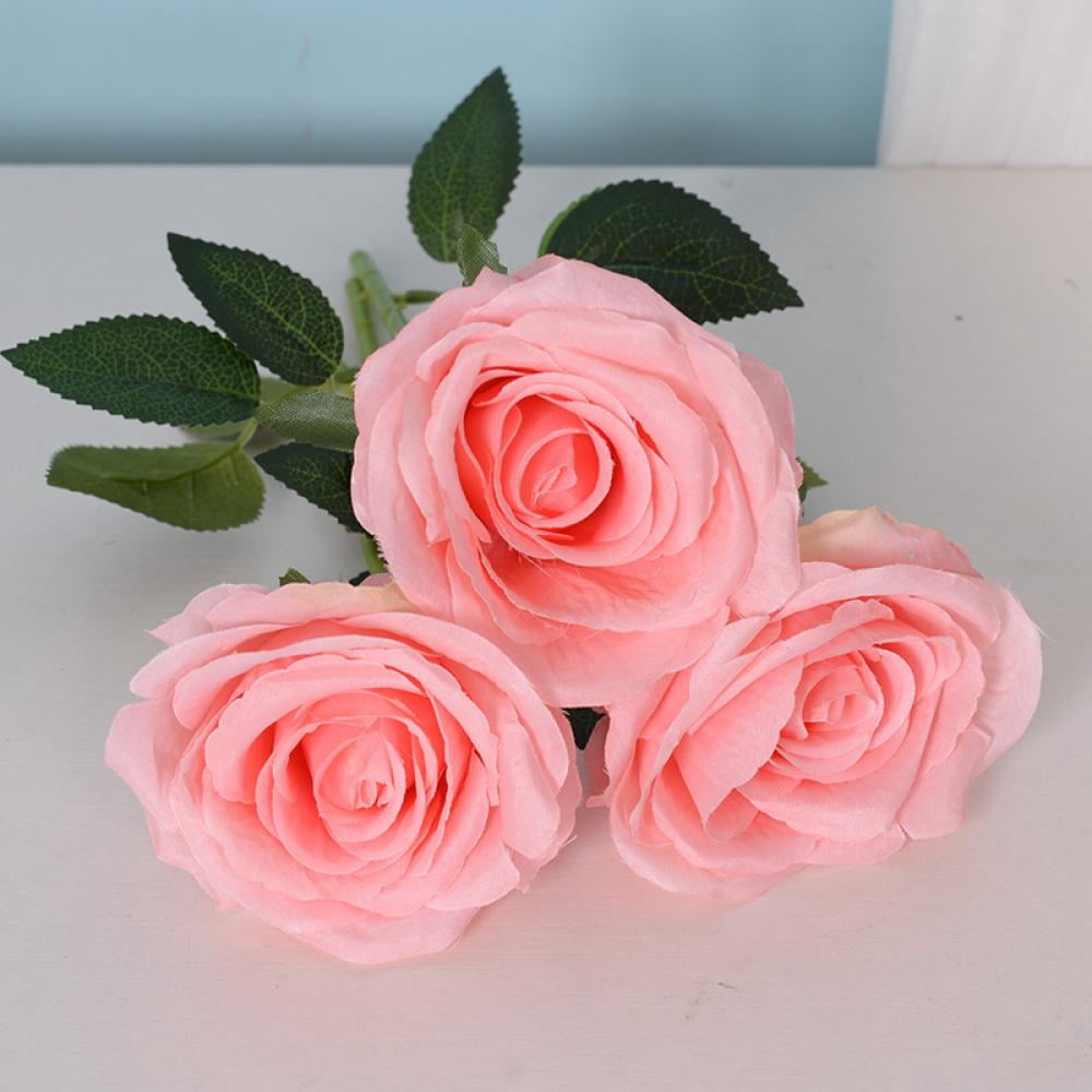 Artificial Roses 10.6"Tall Silk Rose Single Branch Rose,One Flower Bobo ...