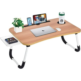 BirdRock Home Portable Sit or Stand Desk with Storage Drawer and Media ...