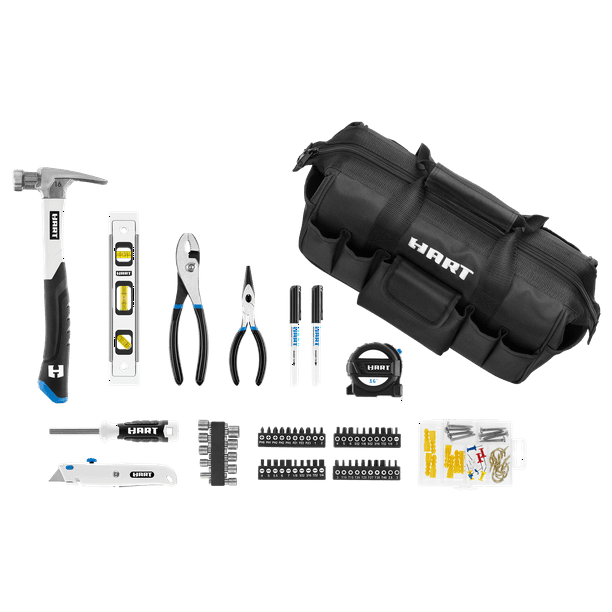 HART 90-Piece Household Tool Kit with Tool Bag - Walmart.com - Walmart.com