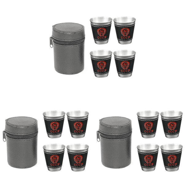 4 Unids/set 70ml Vasos Whisky Y Acero Inoxidable Antiescaldaduras Uso Doméstico | Bodega Aurrera ...