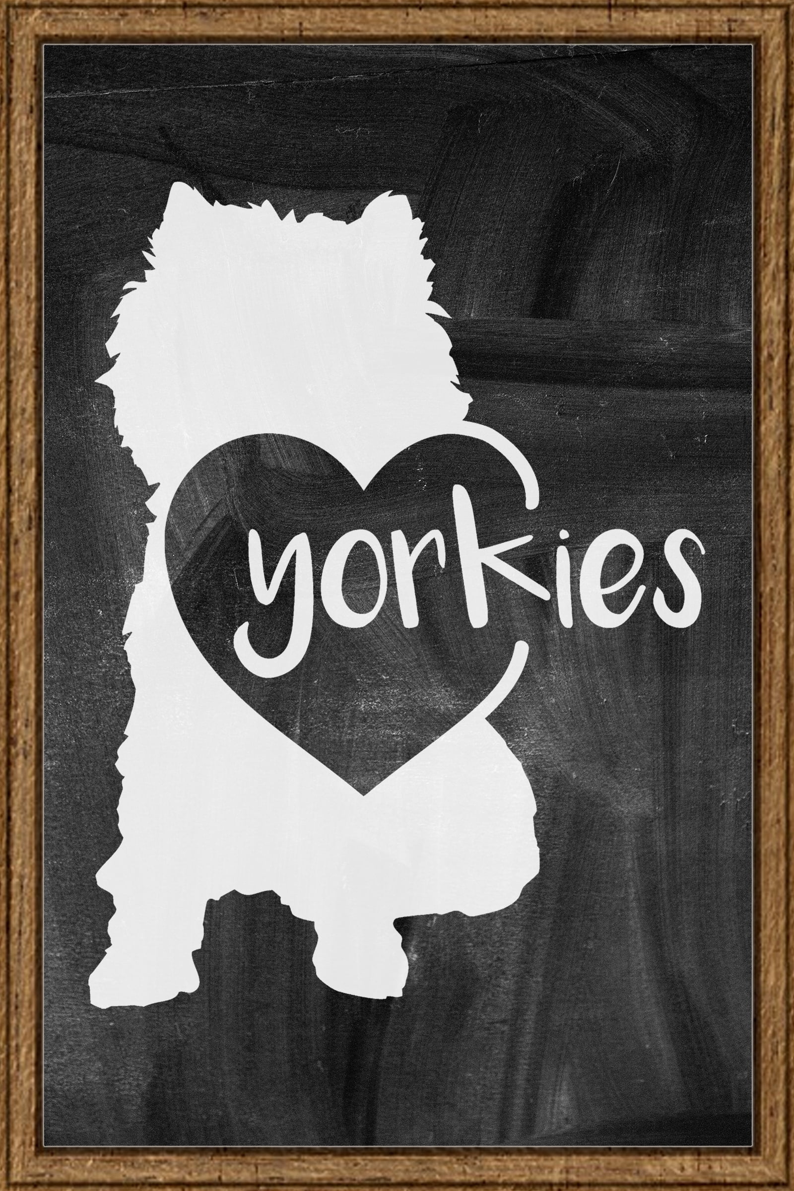 Yorkies heart silhouette dog breed animals pet owner love Tin Sign ...
