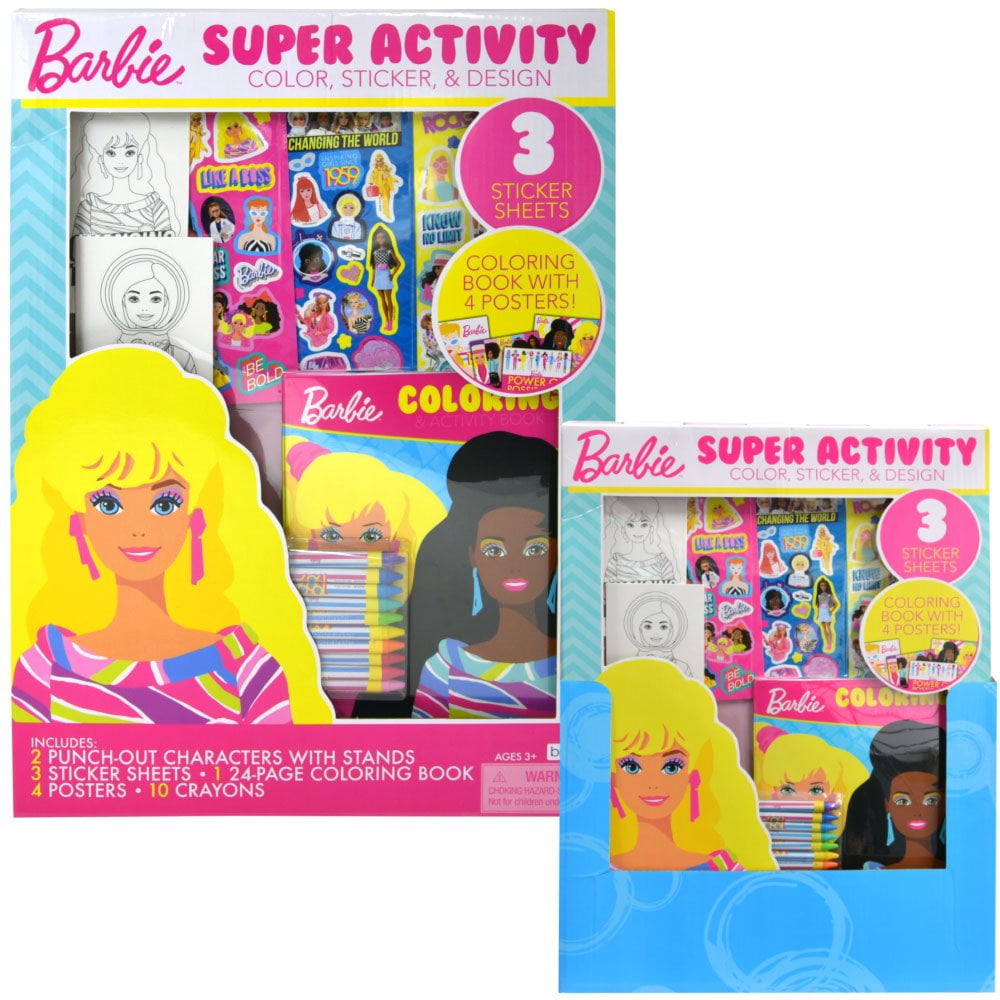 JUMBO Barbie Super Activity Set in PDQ- STICKER SHEET, COLORING BOOK ...