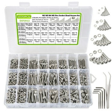272PCS Heavy Duty Bolts and Nuts Assortment Kit, 1/4, 5/16, 3/8 Machine ...