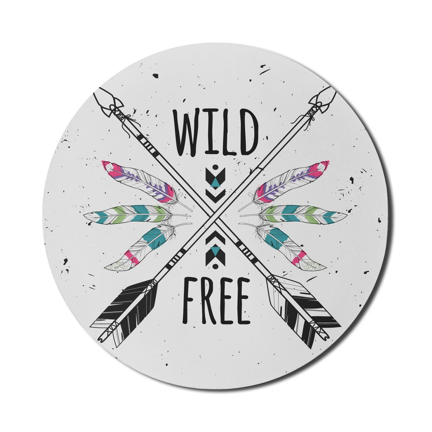 Tribal Mouse Pad for Computers, Crossed Arrows Wild and Free Motivation ...