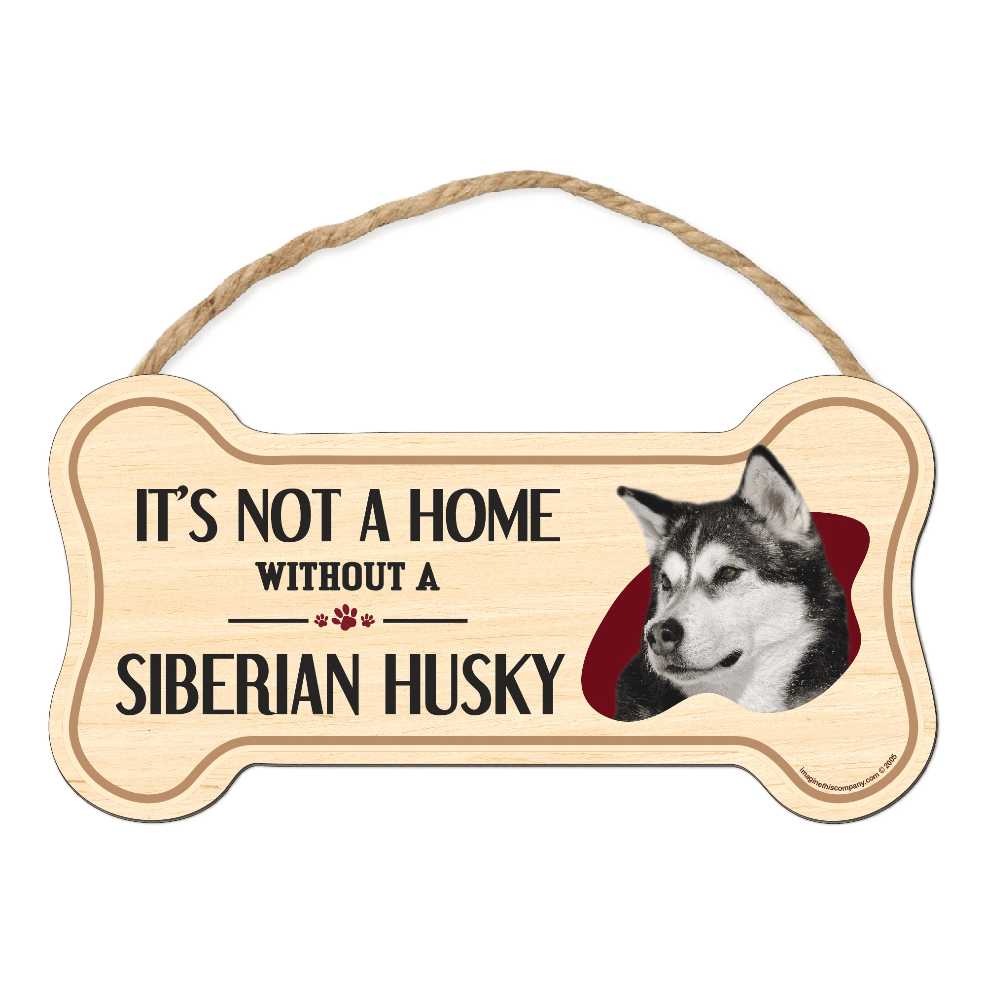 Siberian Husky Bone Wood Sign - Walmart.com