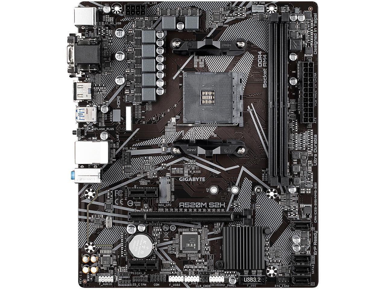 Gigabyte AMD A520 S2H AM4 Micro ATX Motherboard - Walmart.com