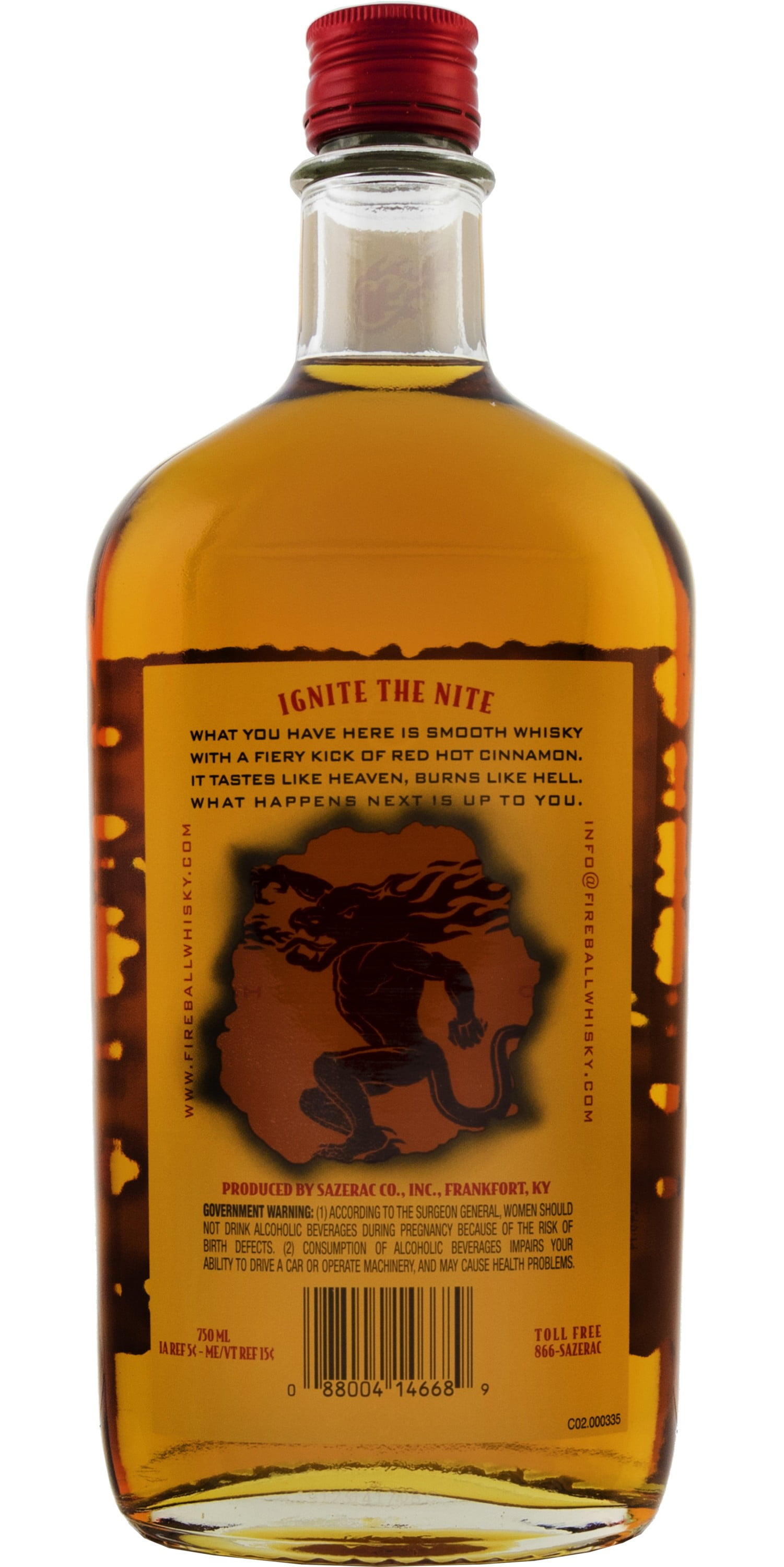 Back Of Fireball Bottle