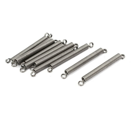 0.5mmx3mmx30mm 304 Stainless Steel Tension Springs Silver Tone 10pcs ...