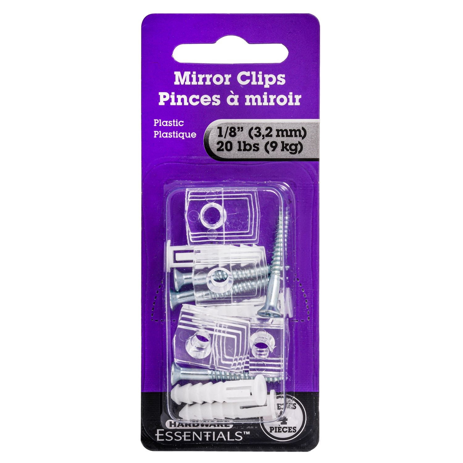 Click here for Hardware Essentials 1/8 Plastic Mirror Clips 4pc O... prices