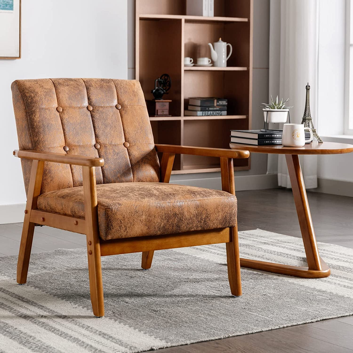 LuxyHome Upholstered Armchair,Comfy Modern Accent Chair with Arms ...