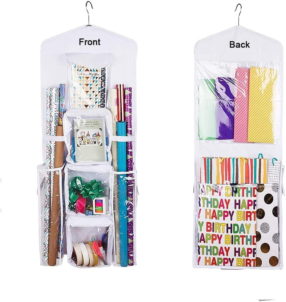 Wrap Organizer, Double Sided Hanging Wrapping Paper Organizer with ...