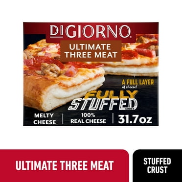 Great Value Stuffed Crust 3 Meat Pizza, Tomato Basil Garlic Sauce, 23. ...
