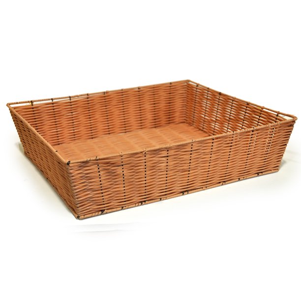 Deep Rectangular Synthetic Wicker Tray 19in - Walmart.com - Walmart.com