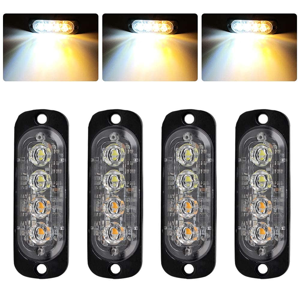 LINLIN 4 Pack 4 LED Emergenty Warning Lights, Safety Emergency Flashing ...