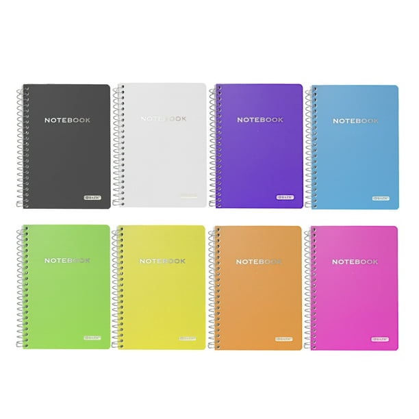 BAZIC College Ruled Poly Cover Spiral Notebook 100 Sheet 5" x 7 ...