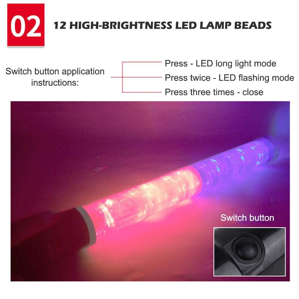 Versatile LED Traffic Wand Work Light for Night Time Safety - 4 Colors ...