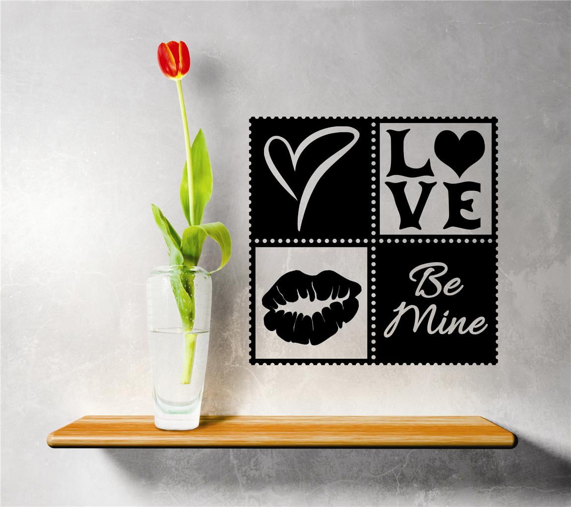 Home Wall Decals Be Mine Love Lip Bedroom Stickers DIY Removable ...