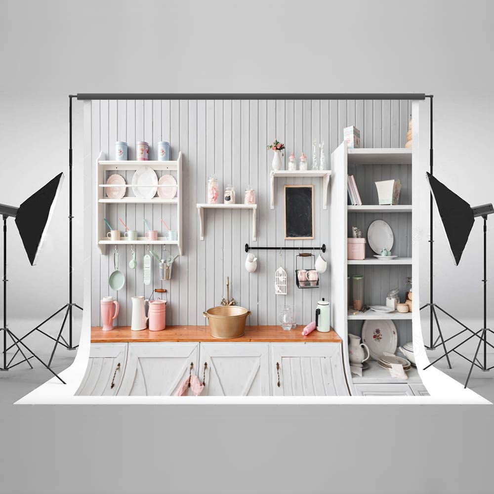 7×5ft Kitchen Backdrops for Photoshoot Wood Panel Kitchen Photo ...