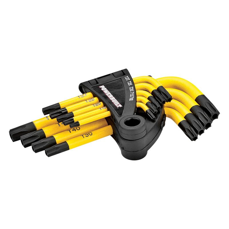 Powerbuilt 9 Piece Short Arm Tamper-Proof Torx Key Wrench Set - 941071 ...