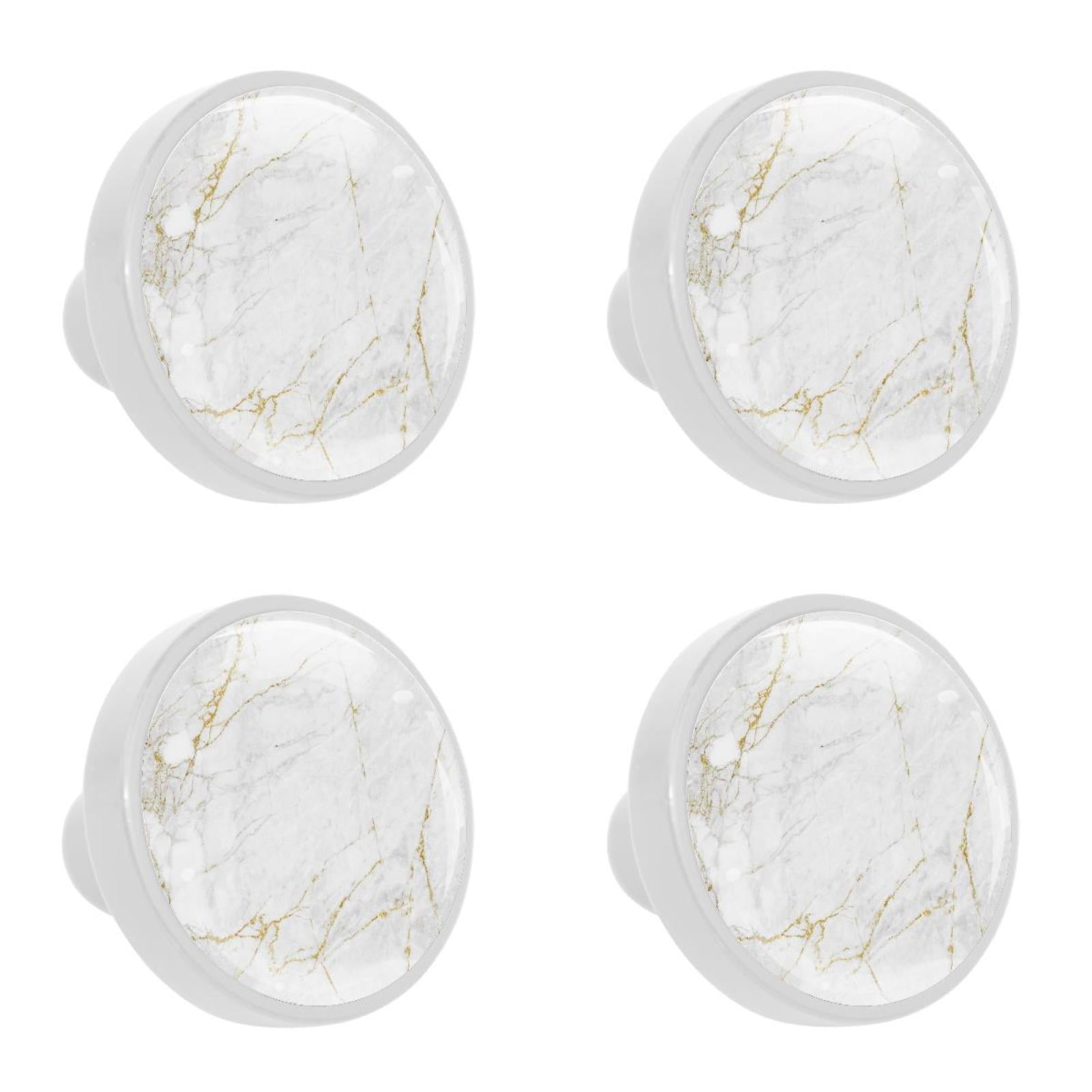 4 Pcs Marble Texture Knobs for Kitchen Cabinet Cupboard Dresser ...
