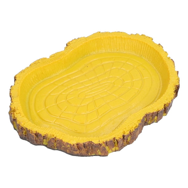 Reptile Food Basin Imitation Bark Lizard Sea Food Basin Pet Bowl For ...